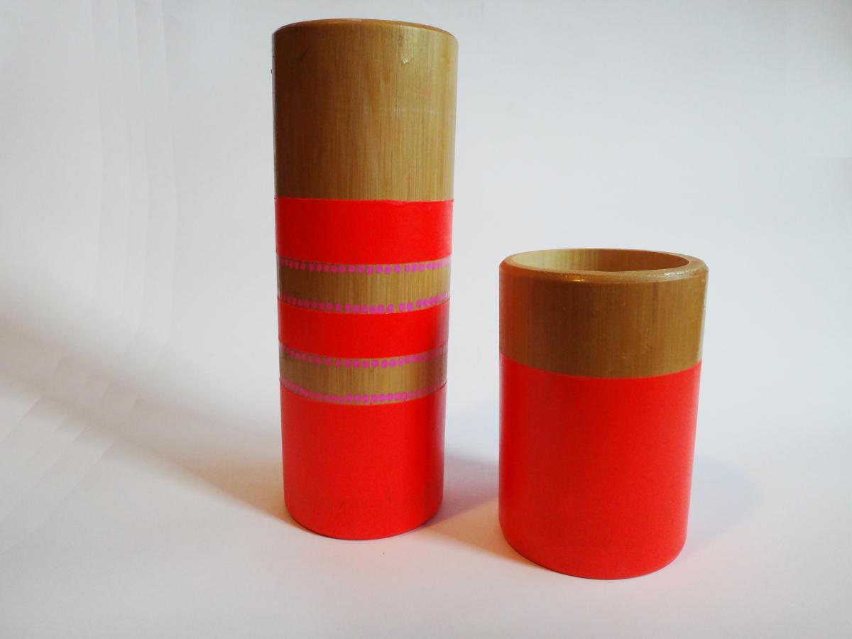 Bamboo Base In Neon Colors Orange And Pink on Luulla